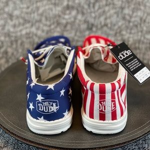 Hey Dude | Shoes | Hey Dude Wally Patriotic Sneakers Mens American Flag ...